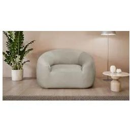 Sessel "YANI Relaxsessel, Loungesessel, Maße B/T/H: 127/96/76 cm", beige (dunkelbeige), B:127cm H:76cm T:96cm, 100% Polyester, LeGer Home by Lena Gercke, Sessel, Lounge-Sessel Polstersessel, organische Form, mit Wellenunterfederung, auch in Bouclé
