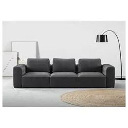 3-Sitzer RAUM.ID "Cushid", grau (anthrazit), B:300cm H:62cm T:109cm, 100% Polyester, Sofas, Modulsofa, bestehend aus 3 Teilen, Breite 300 cm