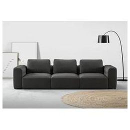 3-Sitzer RAUM.ID "Cushid", grau (anthrazit), B:300cm H:62cm T:109cm, 95% Polyester, 5% Nylon, Sofas, Modulsofa, bestehend aus 3 Teilen, Breite 300 cm