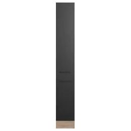 Apothekerschrank Flex-Well "Capri", schwarz (schwarz, endgrain oak), B:30cm H:200cm T:57,1cm, Holzwerkstoff, Schränke, (B x H x T) 30 x 200 x 57 cm, mit 5 Ablagen