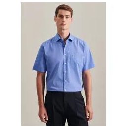 Businesshemd Seidensticker "Schwarze Rose", Herren, Gr. 5XL (52), primary_ausgabeGroessentyp, blau (mittelblau), 100% Baumwolle, unifarben, regular fit, Hemden, Regular 1/2 Kentkragen Uni