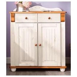Kombikommode Home Affaire "Adele", weiß (weiß, kirschbaumfarben), B:92cm H:103cm T:40cm, Massivholz, Sideboards, aus massiver Kiefer, 92cm breit