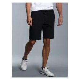 Bermudas TRIGEMA "TRIGEMA Shorts in strukturierter Sweat-Qualität", Herren, Gr. XL, US-Größen, schwarz, 55% Polyester, 45% Baumwolle, Casual, Hosen