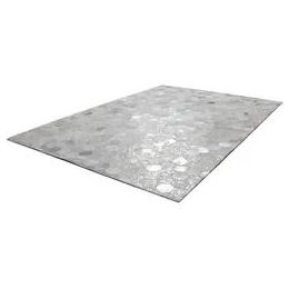 Teppich Kayoom "Spark 210", grau (grau, silber), B:120cm H:8mm L:170cm, Rindsleder, Teppiche, 100% Leder, Unikat, fusselarm, Allergiker & Fußbodenheizung geeignet