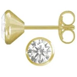Paar Ohrstecker Firetti "Schmuck Geschenk Gold 333 Ohrschmuck Goldohrschmuck Solitär", gold (gelbgoldfarben, kristallweiß), Ohrringe, 5,5mm, Gelbgold 333, mit Zirkonia (synth.)