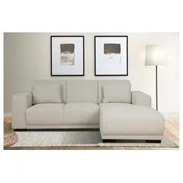 Ecksofa Home Affaire "BORNHOLM L-Form mit Recamiere, Maße B/T/H: 234/162/85 cm", beige (creme), B:234cm H:85cm T:162cm, 100% Polyester, Sofas, Recamiere links oder rechts bestellbar, Wellenfederung, inkl. 2 Kissen