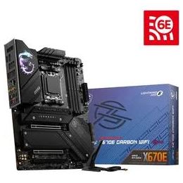 MSI Mainboard "MPG X670E CARBON WIFI", grau (grau, schwarz), B:24,38cm H:30,48cm T:24,38cm, Mainboards