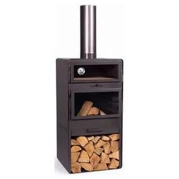 Grillkamin COOKKING "Terrassenofen Vento Plus", schwarz, B:50cm H:150cm T:50cm, Grills, inkl. Pizzaofen, Stahl, 50x50x150 cm