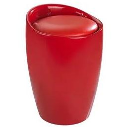 Badhocker Wenko "Candy", rot, B:36cm H:50,5cm T:36cm, Hocker, herausnehmbarer Wäschesack 20l