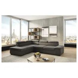 Sit & More Ecksofa SIT & MORE "Alcudia L-Form", braun (schlamm), B:272cm H:73cm T:226cm, 100% Polyester, Sofas, mit Armteilverstellung, optional Kopfteilverstellung und Bettfunktion
