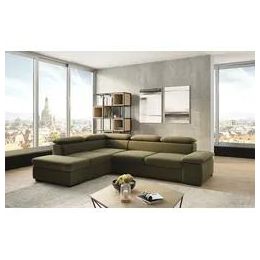 Sit & More Ecksofa SIT & MORE "Alcudia L-Form", grün (olive), B:272cm H:73cm T:226cm, 98% Polyester, 2% Polyamid, Sofas, mit Armteilverstellung, optional Kopfteilverstellung und Bettfunktion