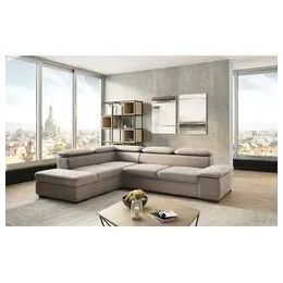 Sit & More Ecksofa SIT & MORE "Alcudia L-Form", grau (elefant), B:272cm H:73cm T:226cm, 100% Polyester, Sofas, mit Armteilverstellung, optional Kopfteilverstellung und Bettfunktion