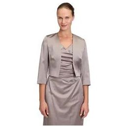 Bolerojacke Vera Mont "Vera Mont Damen Bolero-Jacke mit Kellerfalten", Damen, Gr. 42, grau, Satin, Obermaterial: 96% Polyester, 4% Elasthan., Elegant, tailliert, V-Ausschnitt, Jacken