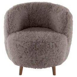 Sessel "Neeltje Lieferzeit nur 2 Wochen Cocktailsessel", braun (taupe), B:72cm H:72cm T:76cm, 100% Polyester, LeGer Home by Lena Gercke, Sessel, Lounge-Sessel Einzelsessel, Runde Form, perfektes Einzelstück, Bezug in sehr weichem Fellimitat
