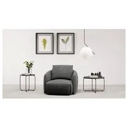 Sessel Trendmanufaktur "Shawn, Loungesessel, Designsessel mit elegant geschwungen Armlehnen", schwarz (jet schwarz), B:98cm H:87cm T:99cm, 100% Polyester, Sessel, Polstersessel Einzelsessel, organische Form, bequem, mit hochwertigem Bezug