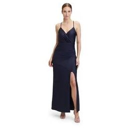 Abendkleid Vera Mont "Vera Mont Damen Abendkleid figurbetont", Damen, Gr. 40, Normalgrößen, blau (night sky), Jersey, Obermaterial: 86% Polyamid, 14% Elasthan., feminin, figurbetont lang, V-Ausschnitt, Kleider, Raffung