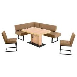 K+w Komfort & Wohnen Essgruppe K+W KOMFORT & WOHNEN "Spider II", braun (cognac 71,), H:88cm T:50cm, Sitzmöbel-Sets, langer Schenkel wahweise in 2 Breiten, 2 Freischwinger, 1 Tisch