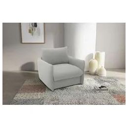 Sessel DOMO collection "700023 wandelbar zum Loungesessel, Relaxliege und Gästebett", grau, B:105cm H:95cm T:100cm, 95% Polyester, 5% Nylon, Sessel, Funktionssessel Schlafsessel Polstersessel, Schlaffunktion, Federkern, stabile Liegefläche ca. 70 x 195 cm