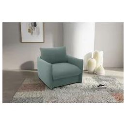Sessel DOMO collection "700023 wandelbar zum Loungesessel, Relaxliege und Gästebett", blau (petrol), B:105cm H:95cm T:100cm, 95% Polyester, 5% Nylon, Sessel, Funktionssessel Schlafsessel Polstersessel, Schlaffunktion, Federkern, stabile Liegefläche ca. 70 x 195 cm