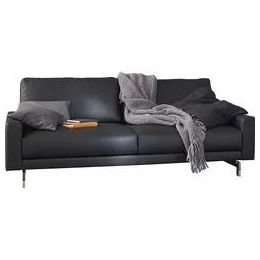 2,5-Sitzer "CR.450, Designsofa, Loungesofa", blau (schwarzblau 062, 74), B:184cm H:85cm T:95cm, Jacquard-Flachgewebe Diane 1 Q2 (55% Polyacryl 45% Polyester);NaturLEDER OSKAR (echtes Rindsleder), CREATION BY ROLF BENZ, Sofas, Armlehne niedrig, Fu&szlig; chromfarben gl&auml;nzend, Breite 184 cm