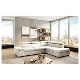 Sit & More Ecksofa SIT & MORE "Alcudia L-Form", weiß (reinweiß), B:272cm H:73cm T:226cm, NaturLEDER;Spannstoff, Sofas, mit Armteilverstellung, optional Kopfteilverstellung und Bettfunktion