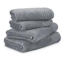 Möve Handtuch Set MÖVE "New Classic", grau (stone), 4 Stk., Walkfrottier, Obermaterial: 100% Baumwolle, Handtuch-Sets, 2x Hand- und 2x Duschtücher, 100% bester Baumwolle (480 g/m2)