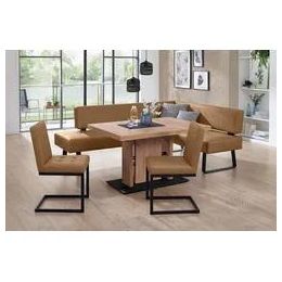 K+w Komfort & Wohnen Essgruppe K+W KOMFORT & WOHNEN "Spider II", braun (cognac 71,), H:88cm T:50cm, Sitzmöbel-Sets, langer Schenkel wahweise in 2 Breiten, 2 Freischwinger, 1 Tisch
