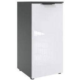 Kommode wimex "level36 D by fresh to go", grau (korpus graphit, front lack weiß), B:41cm H:92cm T:41cm, Spanplatte, Sideboards, 1-türig mit soft-close Funktion, lackierte Front, schwarze Griffe