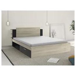 Bettgestell Demeyere GROUP "Life", beige (kronberg, schwarz, kronberg, schwarz), B:144,7cm H:87,7cm L:227cm, Betten, Jugendbett Bettgestell, Zeitloser Stil, leicht kombinierbar
