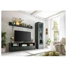 Wohnwand Home Affaire "Ascot", grün, B:230cm H:198cm T:43cm, Holzwerkstoff, MDF, Kastenmöbel-Sets