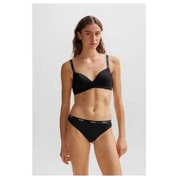 Triangel-BH BOSS "TRIANGLE PADDED CI", Damen, Gr. L (40), N-Gr, schwarz (schwarz 001), Jersey, Obermaterial: 95% Viskose, 5% Elasthan, unifarben, Basic, körpernah, BHs, mit BOSS Schriftzug auf den Trägern