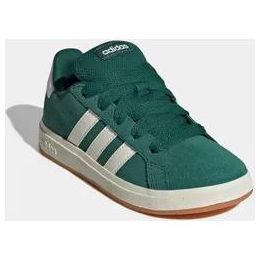 Sneaker Adidas SPORTSWEAR "GRAND COURT 00S KIDS", Gr. 34, grün (collegiate grün, sanftes weiß, gum10), Leder, Synthetik, Schuhe, Design auf den Spuren des Adidas Superstar