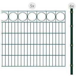 Doppelstabmattenzaun Arvotec "ESSENTIAL 100 zum Einbetonieren "Ring" mit Zierleiste", gr&uuml;n (dunkelgr&uuml;n), H:100cm, Kunststoff, Stahl, Zaunelemente, Zaunh&ouml;he 100 cm, Zaunl&auml;nge 2 - 60 m