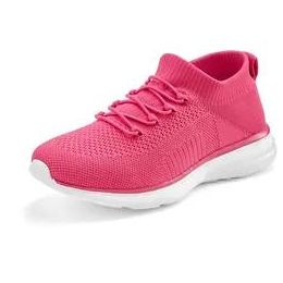 Sneaker Lascana "Slipper, Halbschuh, ultraleicht und bequem", Damen, Gr. 38, pink (magenta), Obermaterial: 100% Textilmaterial. Futter: 100% Textilmaterial. Decksohle: 100% Textilmaterial. Laufsohle: 100% Synthetik, unifarben, Schuhe Slip-on-Sneaker, zum Reinschlüpfen mit elastischen Schnürbändern VEGAN
