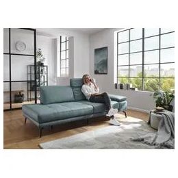 Recamiere DIE PLANBAR "MP-IN20126 optional mit Drehsitzfunktion", blau (aqua), B:230cm H:82cm T:115cm, 100% Polyester, Sofas, Inkl. Kopfteilverstellung, Federkern oder Kaltschaumpolsterung