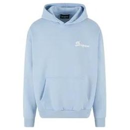 Kapuzensweatshirt DROPSIZE "Dropsize Herren Heavy Oversize DWF Hoodie", Herren, Gr. S, blau (babyblau), 70% Baumwolle, 30% Polyester, bedruckt, Sweatshirts