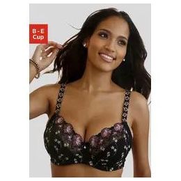 Bügel-BH Nuance, Damen, Gr. 95, Cup D, schwarz (schwarz, taupe), Spitze, Obermaterial: 80% Polyamid, 10% Elasthan, 10% Viskose, elegant, BHs, mit schöner Stickerei Spitze, Dessous