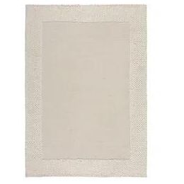 Teppich FLAIR RUGS "Rue", beige (natur), B:160cm H:10mm L:230cm, Kunstfaser, Wolle, Teppiche, aus einem Wollmischgewebe, handgearbeitet
