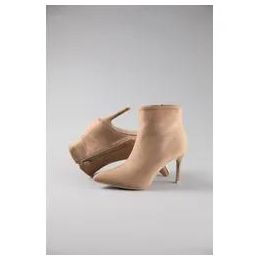 Stiefelette ANISTON SHOES, Damen, Gr. 40, beige, Velourslederimitat, Elegant, Schuhe High Heel Stiefelette Ankleboots, Ankleboots in spitzer Form - NEUE KOLLEKTION
