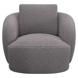 Sessel FLEXLUX "Torino, rund, drehbar, Einzelsofa, Polstersessel", braun (latte), B:90cm H:85cm T:92cm, 100% Polyester, Sessel, Polstersessel Einzelsessel, Modernes, organisches Sessel-Design, Kaltschaum, Wellenunterfederung