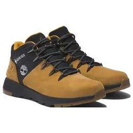Schnürboots Timberland "SPRINT TREKKER MID LACE UP WATERPROOF SNEAKER", Gr. 42, gelb (wheat, schwarz), Leder, Synthetik, Sportlich, Schuhe, Winterstiefel, Schnürstiefel, Winterschuhe, wasserdicht