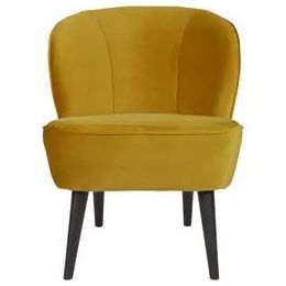 Sessel Woood "Sara", gelb (ocker), B:59cm H:71cm T:70cm, Sessel, Einzelsessel, weich gepolstert, 4-Fuß Gestell, H 71 cm x B 59 cm