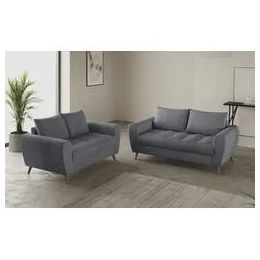 2-Sitzer MR. COUCH "Blackburn II", grau (novaclean avanti 1 stone), B:160cm H:71cm T:90cm, Novaclean Avanti (100% Polyester), Sofas, Wahlweise mit Kaltschaumpolsterung bis 140 kg belastbar