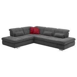 Ecksofa DIE PLANBAR "MP-IN17004 L-Form", grau (anthrazit), B:323cm H:84cm T:124cm, 100% Polyester, Sofas, wahlweise mit Bettfunktion, Sitztiefen- und Kopfteilverstellung