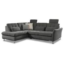 Ecksofa DIE PLANBAR "MP-IN20016 L-Form mit Kaltschaum-Polsterung", grau (anthrazit), B:242cm H:87cm T:116cm, 100% Polyester, Sofas, wahlweise mit Kopfstützen und Bettfunktion, mit Kaltschaum-Polsterung
