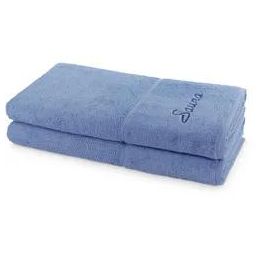 Möve Saunatuch MÖVE FOR FROTTANA, blau (cornflower), B:80cm L:200cm, Walkfrottier, Obermaterial: 100% Baumwolle, Handtücher
