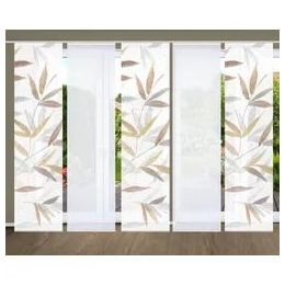 Schiebegardine HOME IN GREEN "RANDOW" Gr. 1, bunt, B:60cm H:245cm, Polyester, Gardinen, SET DIGITALDRUCK,BAMBUSOPTIK RECYCELT