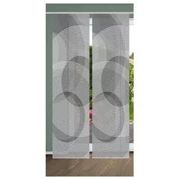 Schiebegardine HOME IN GREEN "AFONSO" Gr. 1, grau (anthrazit), B:60cm H:245cm, Polyester, Gardinen, SET DIGITALDRUCK,BAMBUSOPTIK RECYCELT