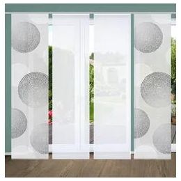 Schiebegardine HOME IN GREEN "GINNO" Gr. 1, grau, B:60cm H:245cm, Polyester, Gardinen, SET DIGITALDRUCK,BAMBUSOPTIK RECYCELT