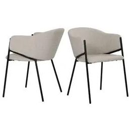 SIT-MÖBEL Armlehnstuhl SIT, beige (beige, schwarz, schwarz), B:60cm H:76cm T:52cm, Metall, Polyester, Stühle, Oeko-Tex zertifiziert